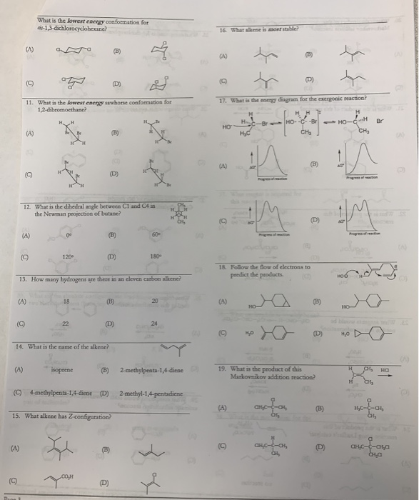 Solved What is the lowest energy conformation for | Chegg.com