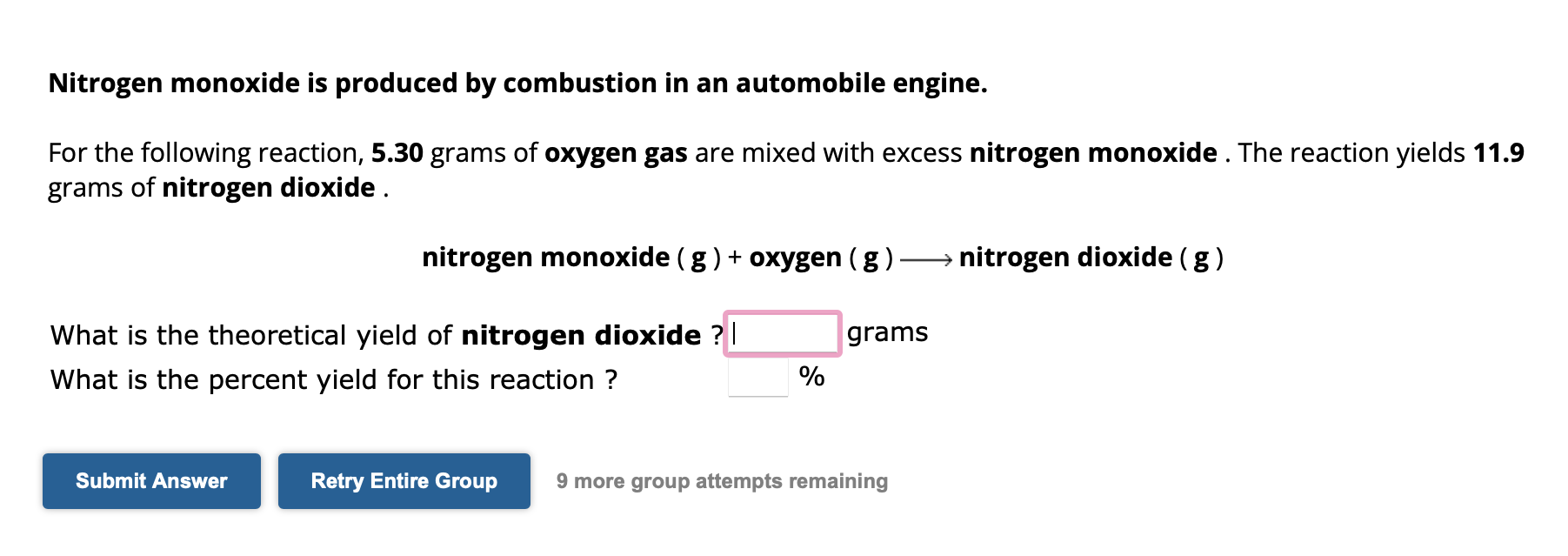 Solved Nitrogen monoxide is produced by combustion in an | Chegg.com