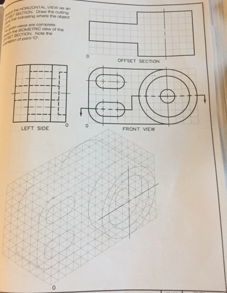 Solved Sketch the HORIZONTAL view as an OFFSET SECTION. Draw | Chegg.com