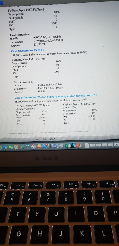 Solved FV(Rate, Nper, PMT, PV, Type) %per period N of | Chegg.com