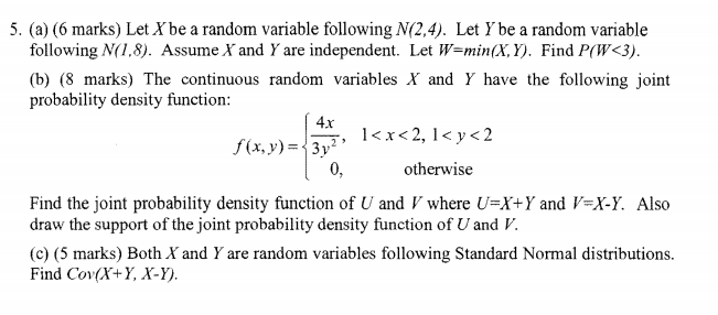 Solved 5 A 6 Marks Let Xbe A Random Variable Following 3253