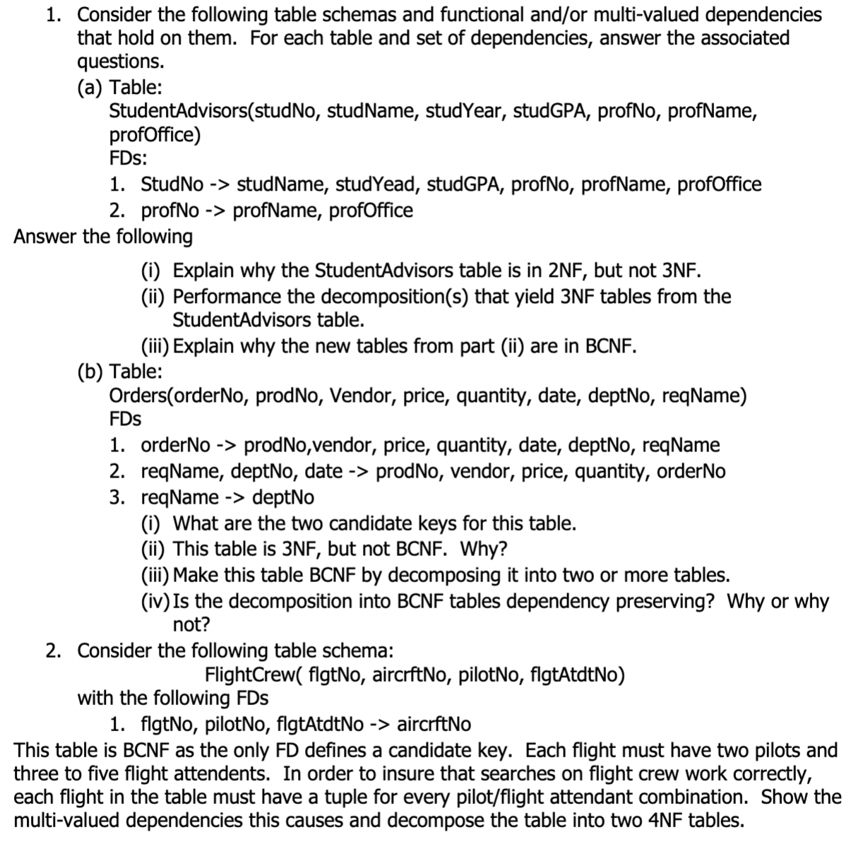 Solved 1. Consider the following table schemas and | Chegg.com