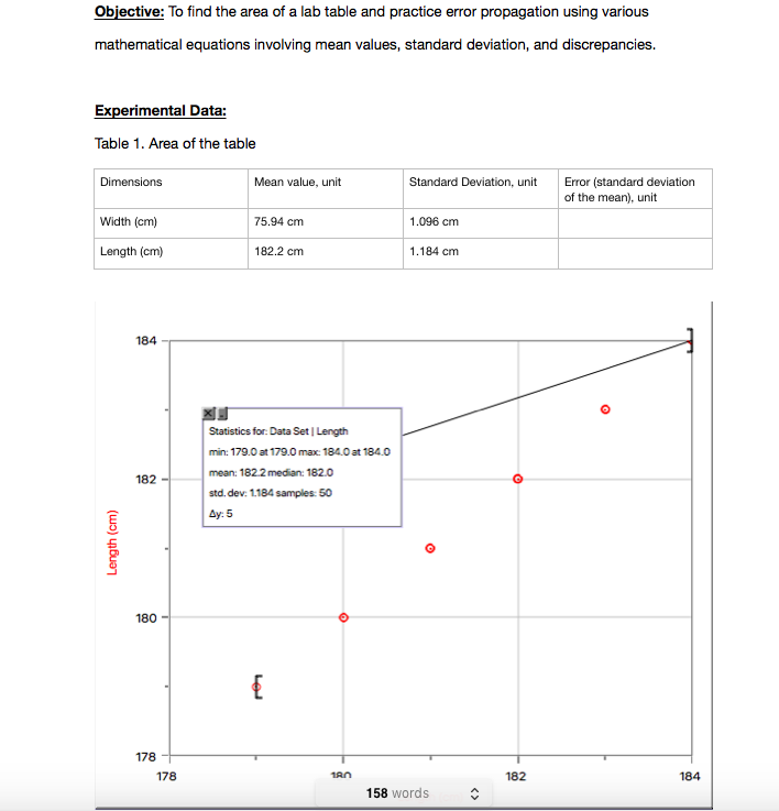 Solved Objective: To find the area of a lab table and | Chegg.com