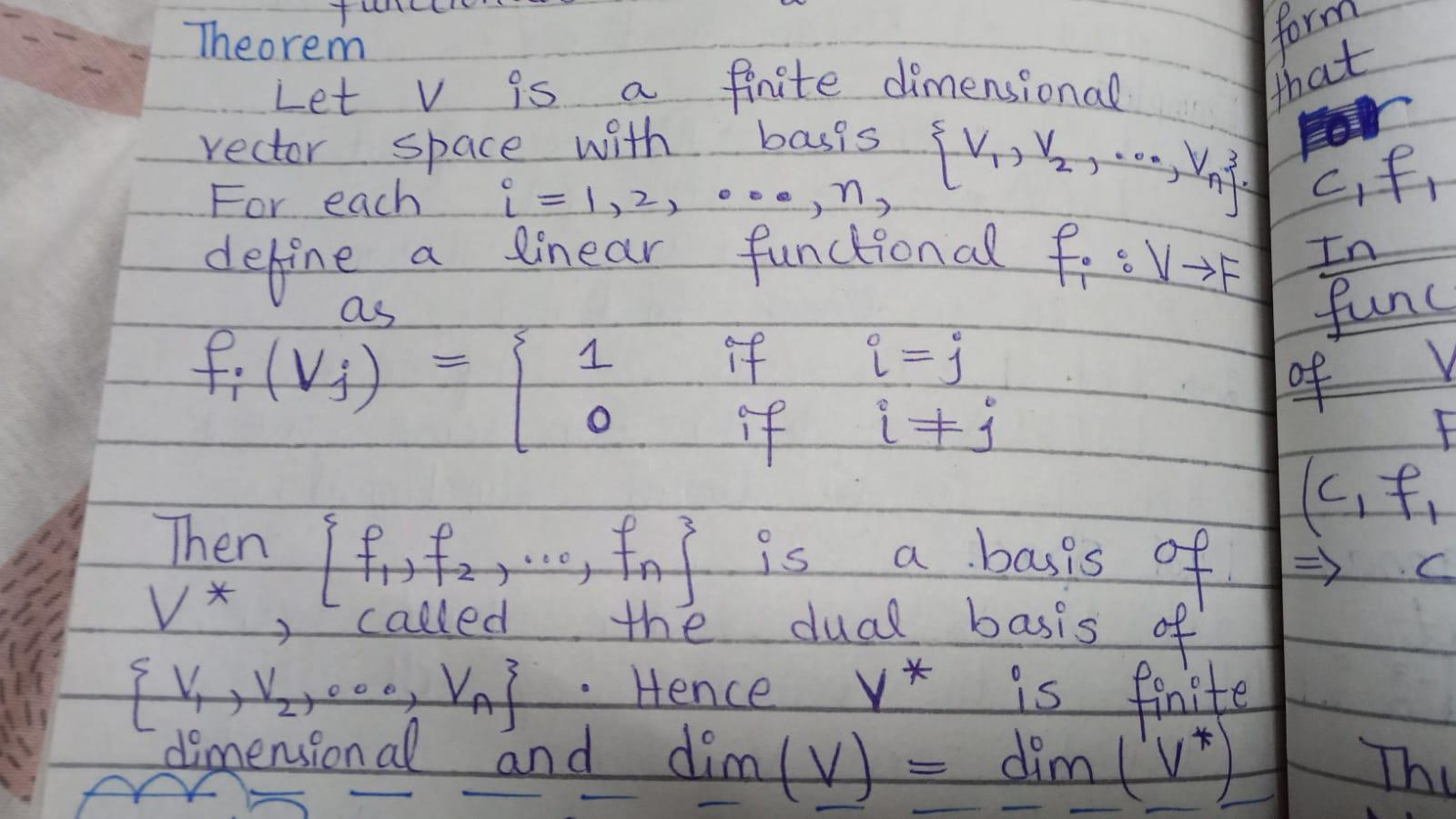 Solved form that space with را as In func 1 Theorem Let V is | Chegg.com