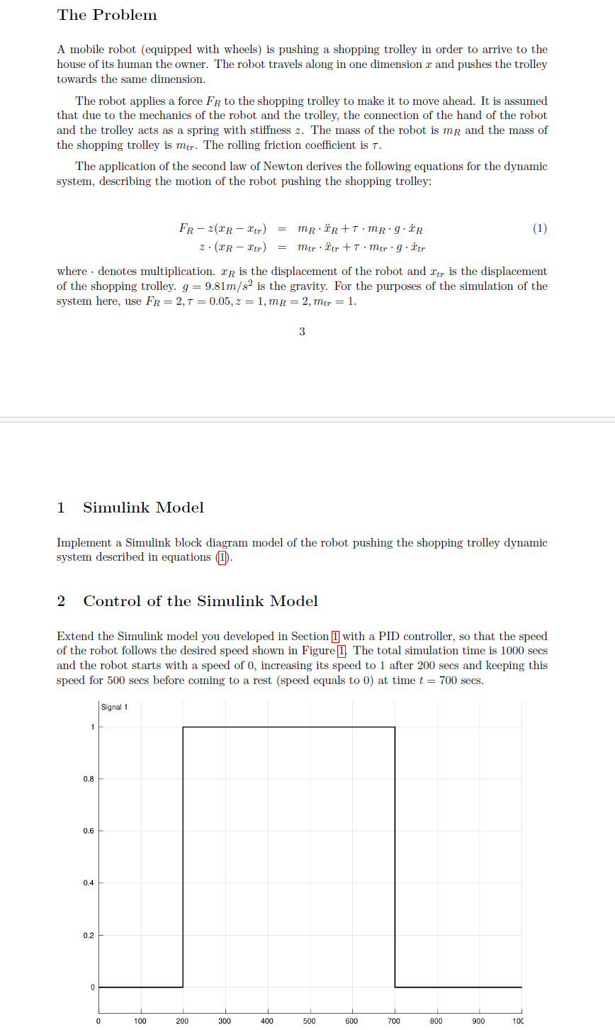 Please implement the following using a Simulink Block | Chegg.com Please implement the following using a Simulink Block | Chegg.com