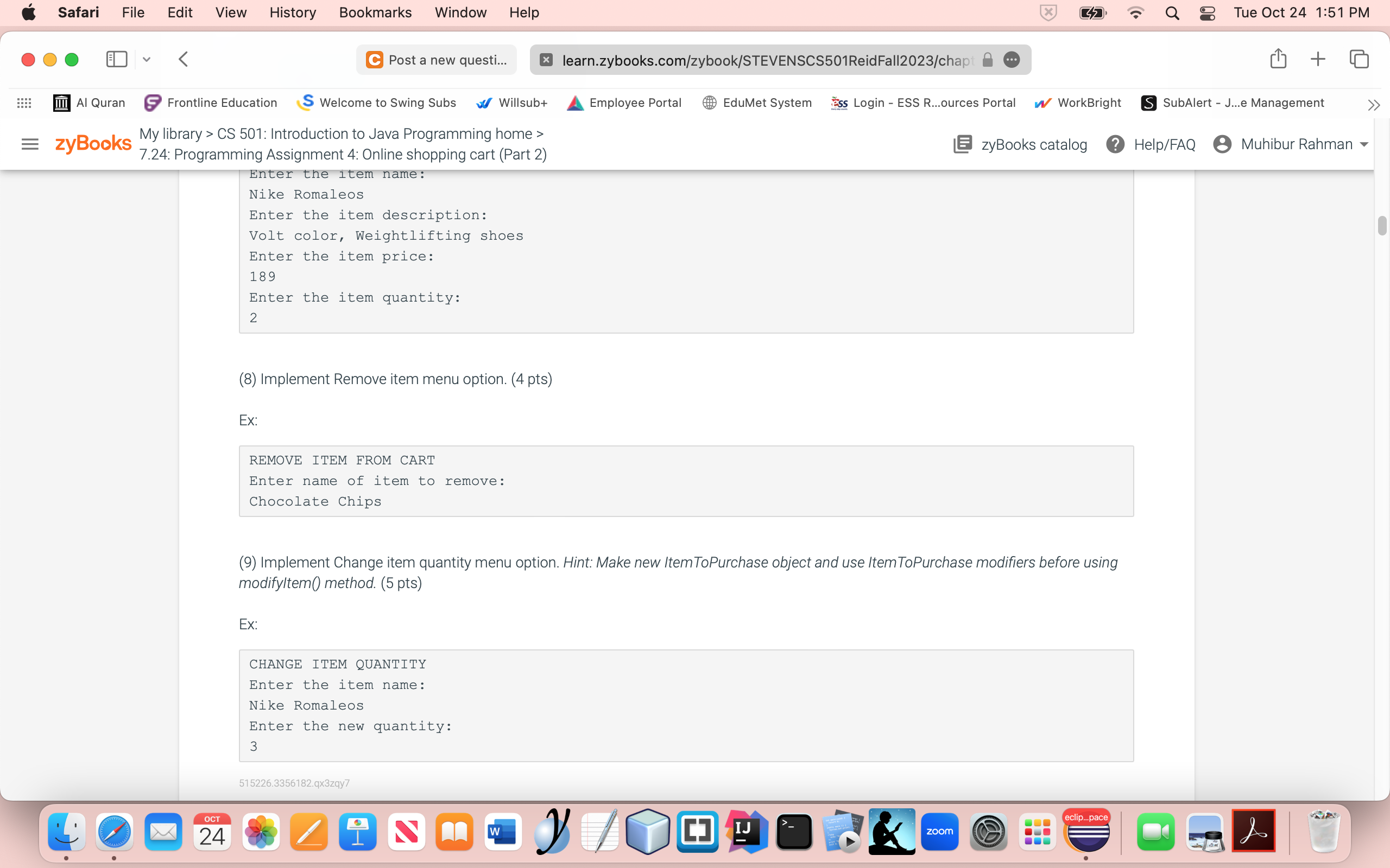 Solved Create an online shopping cart system with java which | Chegg.com