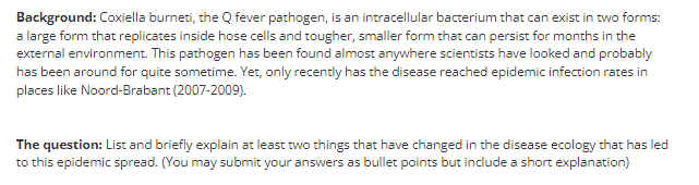 Solved Background: Coxiella burneti, the Q fever pathogen, | Chegg.com