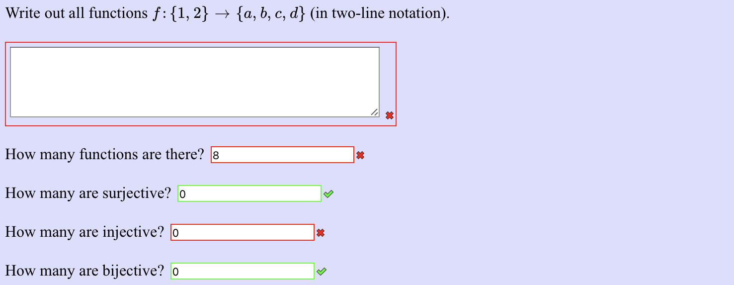 Solved Write Out All Functions F {1 2} {a B C D} Using