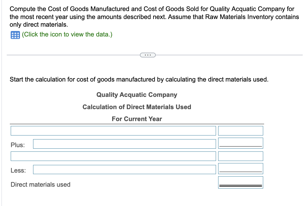 Solved Compute the Cost of Goods Manufactured and Cost of | Chegg.com