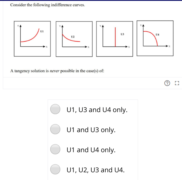 Solved Consider the following indifference curves. U1 U3 U2 | Chegg.com