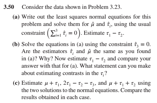 Solved (a) Write out the least squares normal equations for | Chegg.com