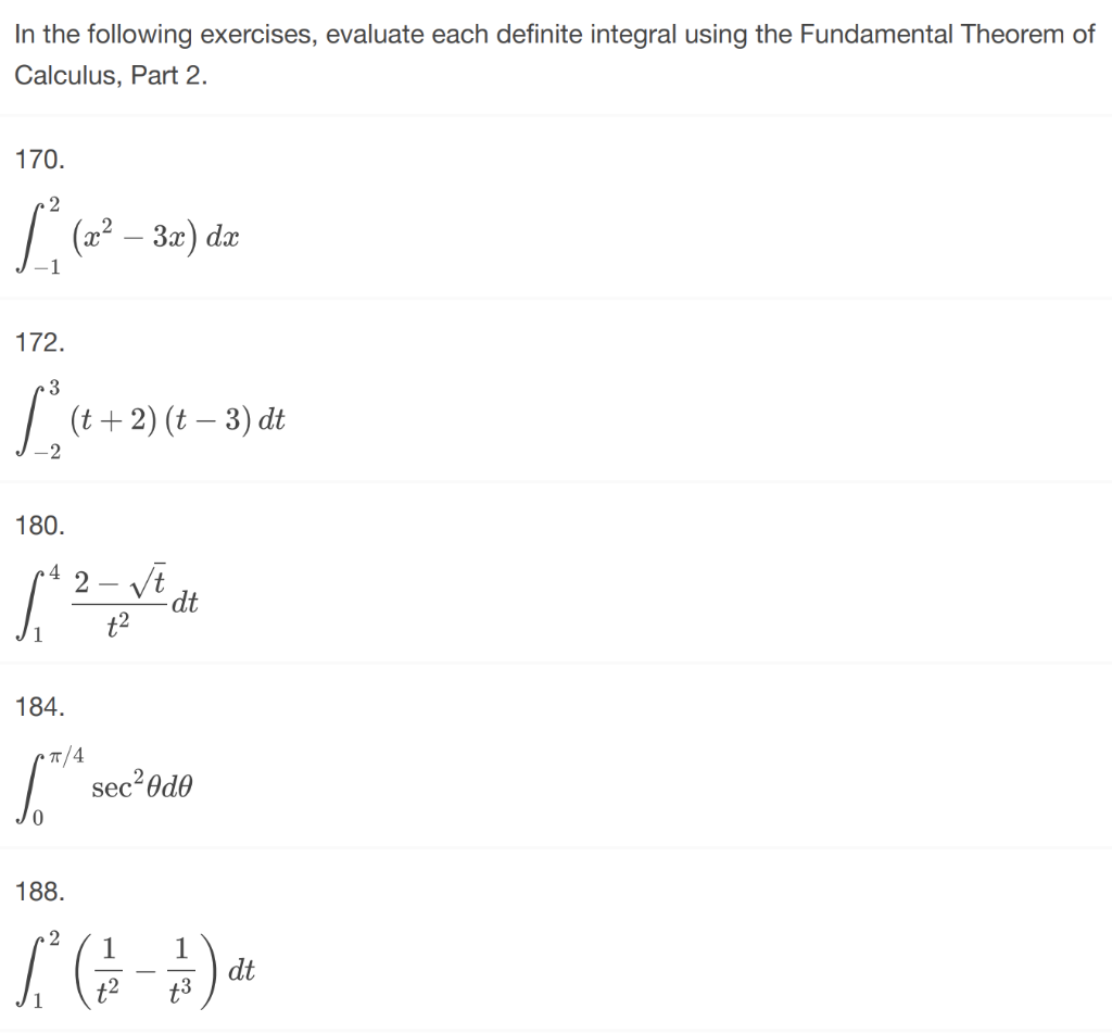 Solved In the following exercises, evaluate each definite | Chegg.com
