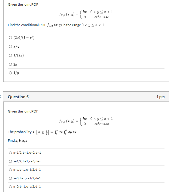 Solved Given the joint PDF _ kur 0 | Chegg.com