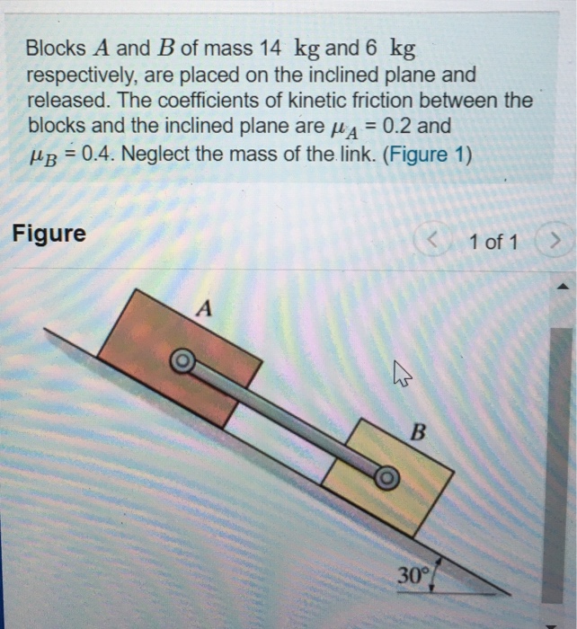 Solved Blocks A and B of mass 14 kg and 6 kg respectively, | Chegg.com