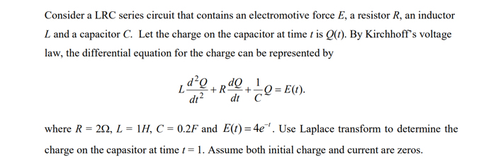 Solved Consider a LRC series circuit that contains an | Chegg.com