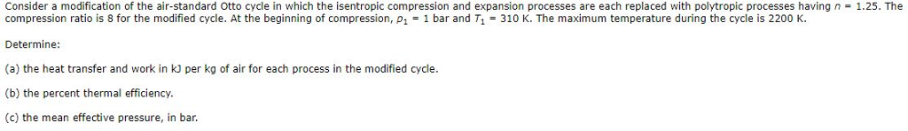 Solved Consider a modification of the air-standard Otto | Chegg.com