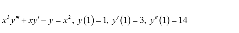 Solved x3y′′′+xy′−y=x2,y(1)=1,y′(1)=3,y′′(1)=14 | Chegg.com