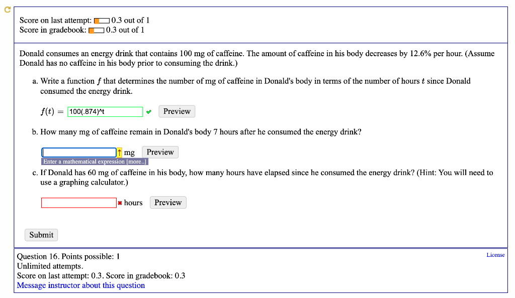 Solved Score on last attempt: 0.3 out of 1 Score in | Chegg.com