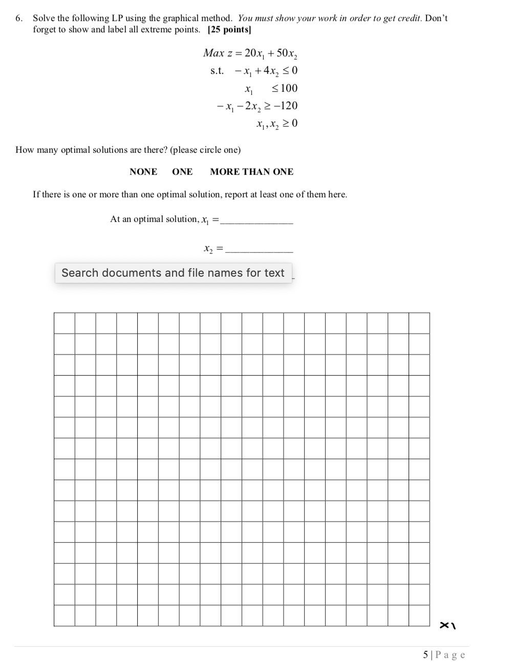 Solved 6. Solve the following LP using the graphical method. | Chegg.com
