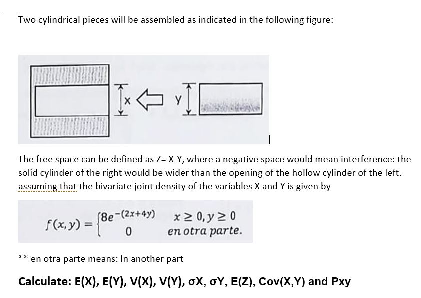Solved Two cylindrical pieces will be assembled as indicated | Chegg.com