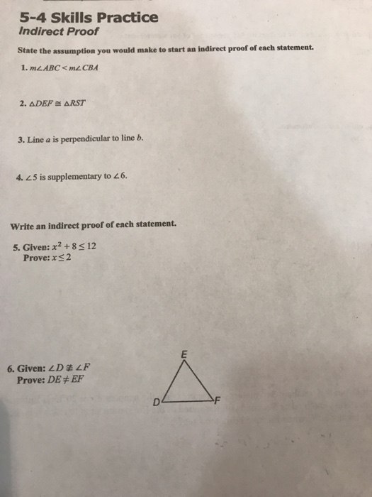 Indirect Proof Practice Indirect Proof Practice