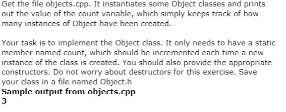 Solved objects.cpp #include #include | Chegg.com