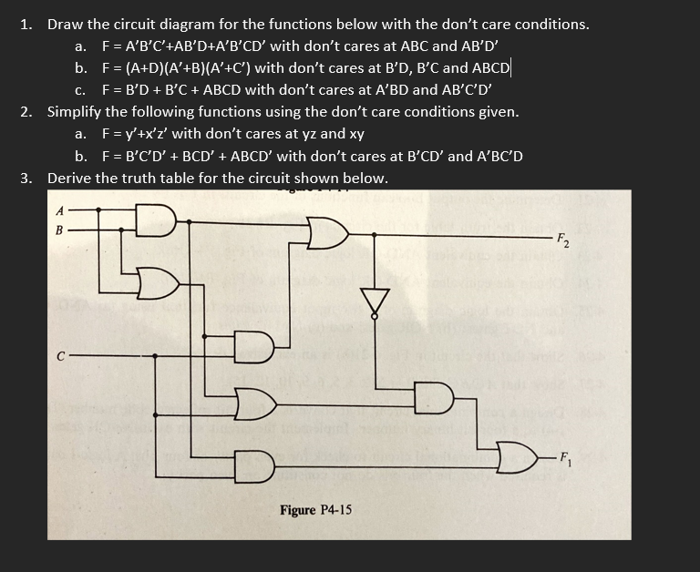 Solved a. C. 1. Draw the circuit diagram for the functions | Chegg.com