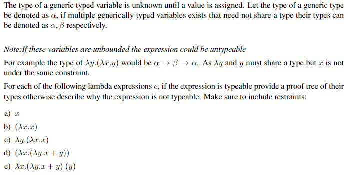 Solved The type of a generic typed variable is unknown until | Chegg.com