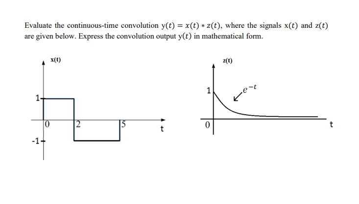 Solved Evaluate the continuous-time convolution y(t) = x(t) | Chegg.com