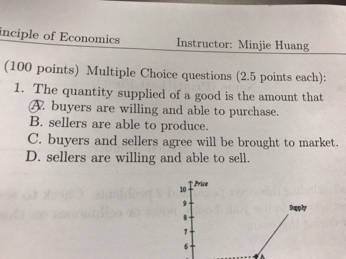 Solved inciple of Economics Instructor: Minjie Huang (100 | Chegg.com Solved inciple of Economics Instructor: Minjie Huang (100 | Chegg.com