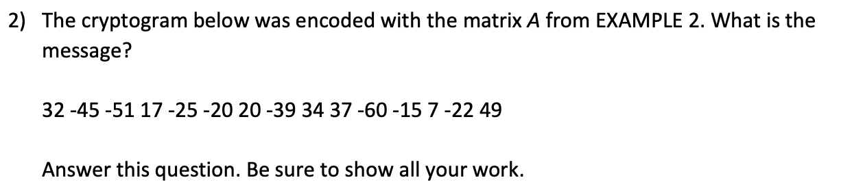1) Study the “Matrix Encoding Method" described | Chegg.com