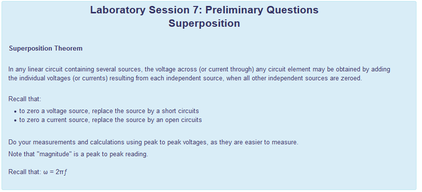 Solved Laboratory Session 7: Preliminary Questions | Chegg.com