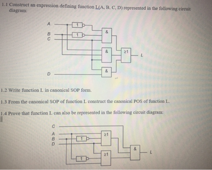 Solved 1.1 Construct an expression defining function L(A, B, | Chegg.com
