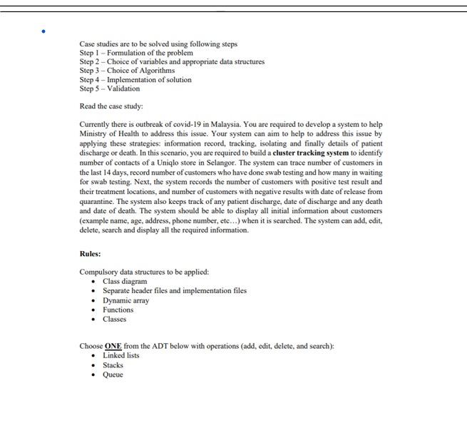 Solved Case studies are to be solved using following steps | Chegg.com