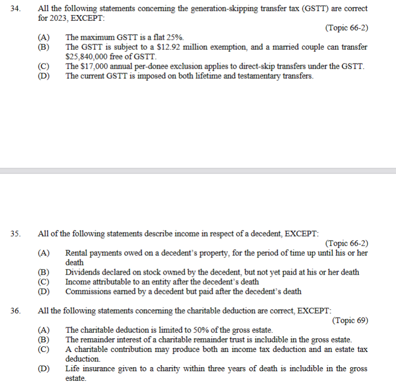 Solved 34. All the following statements concerning the | Chegg.com