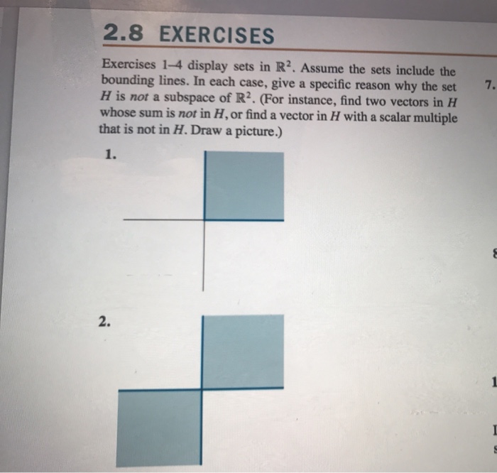 Solved 2.8 EXERCISES Exercises 1-4 display sets in R2. | Chegg.com