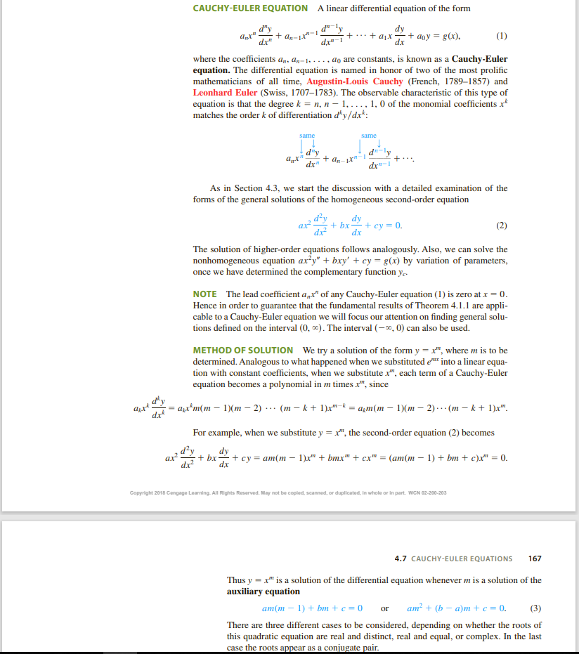 Solved Solve each cauchy - Euler equation using the method | Chegg.com