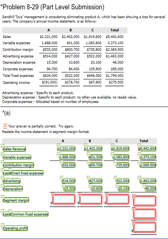 Solved *Problem 8-29 (Part Level Submission) Sandhill Toys' | Chegg.com