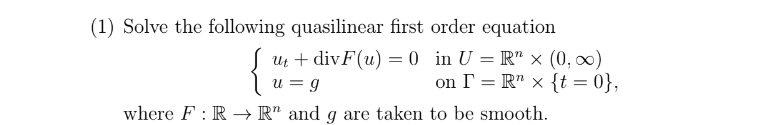 Solved (1) Solve the following quasilinear first order | Chegg.com
