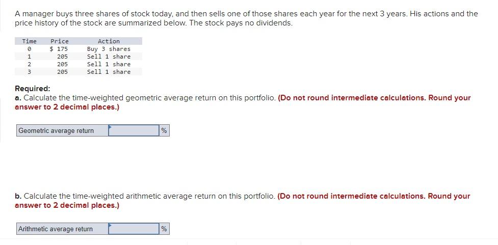 Solved c. Calculate the dollar-weighted average return on | Chegg.com
