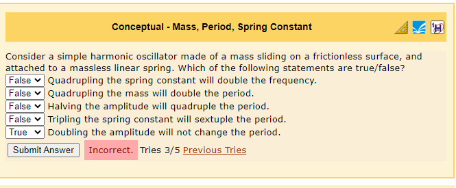 Solved Conceptual - Mass, Period, Spring Constant "H | Chegg.com