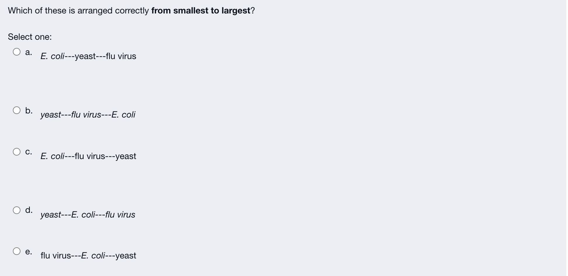 Solved Which of these is arranged correctly from smallest to | Chegg.com