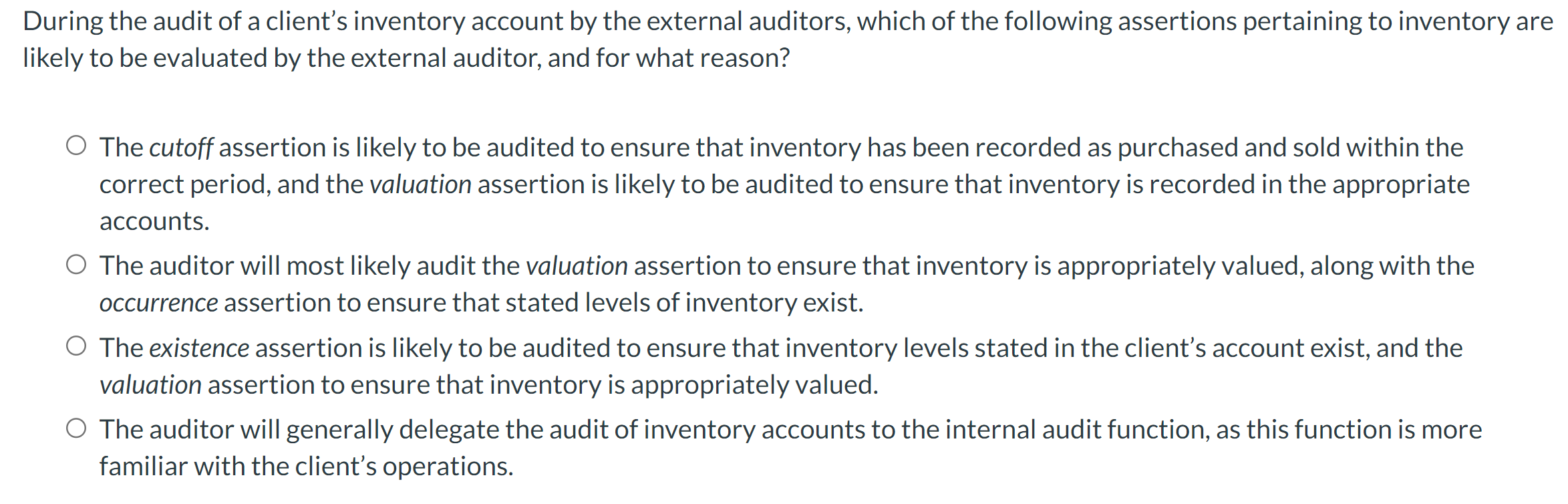 Solved During the audit of a client's inventory account by | Chegg.com