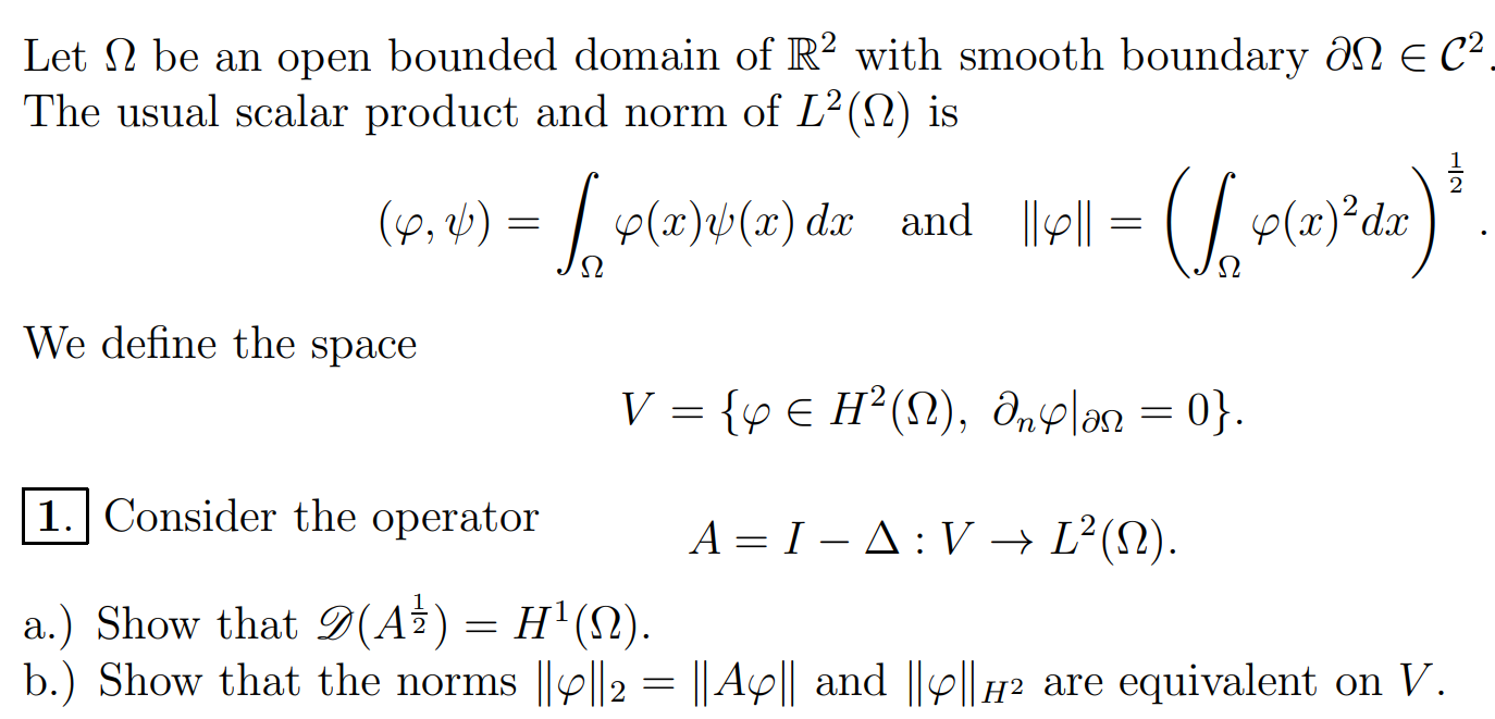 Solved Let Ωbe an ﻿open bounded domain of R2 ﻿with smooth | Chegg.com