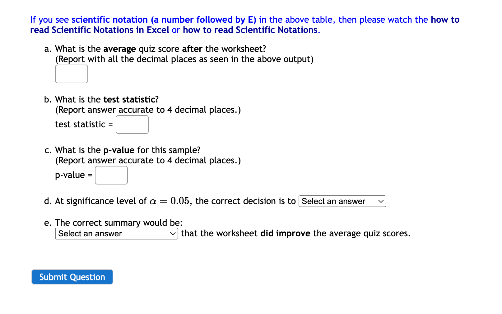 Solved A teacher would like to determine if quiz scores | Chegg.com