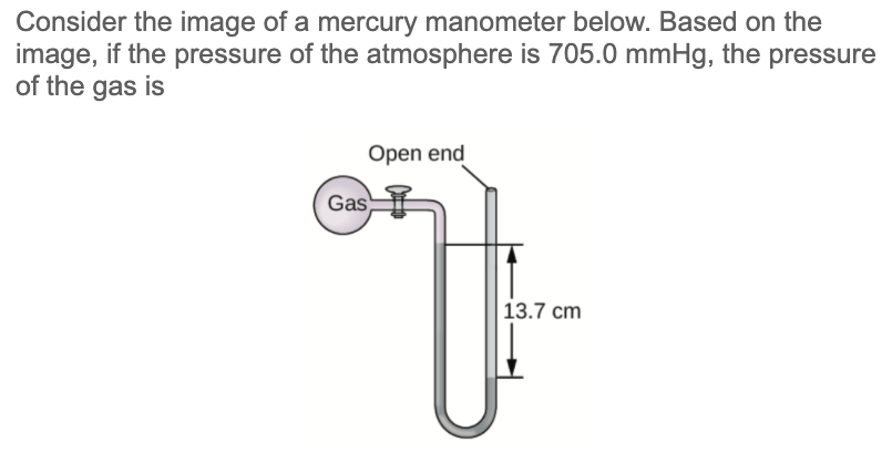 Solved Consider the image of a mercury manometer below. | Chegg.com