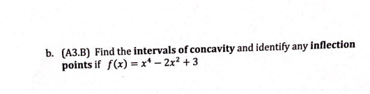 Solved b. (A3.B) Find the intervals of concavity and | Chegg.com