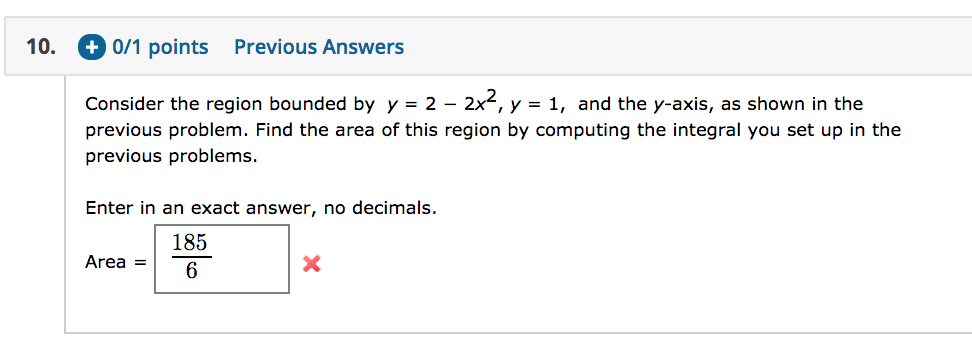 Solved 5. + 4/6 points Previous Answers Consider the region | Chegg.com Solved 5. + 4/6 points Previous Answers Consider the region | Chegg.com