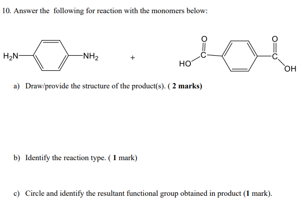 Solved 10. Answer the following for reaction with the | Chegg.com