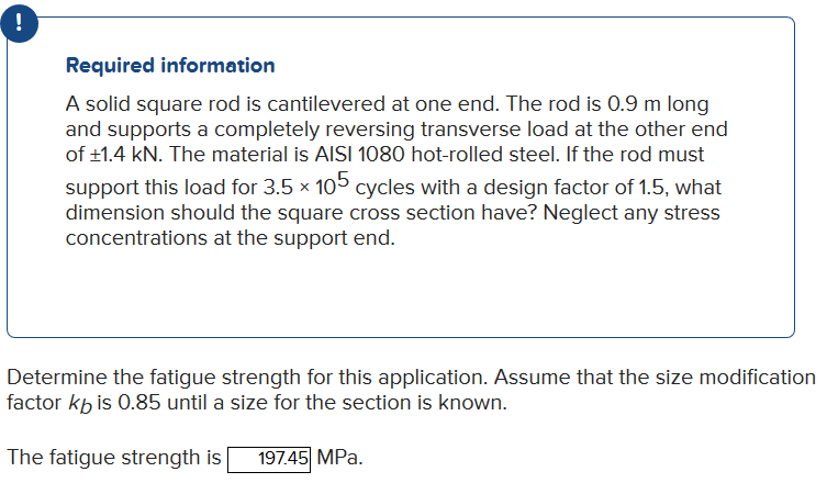 Solved Required information A solid square rod is | Chegg.com